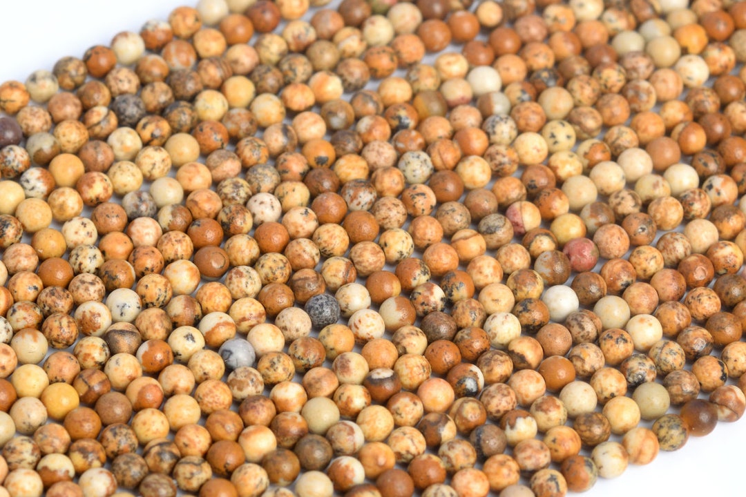 3MM Picture Jasper Beads Grade AAA Genuine Natural Gemstone Full Strand ...