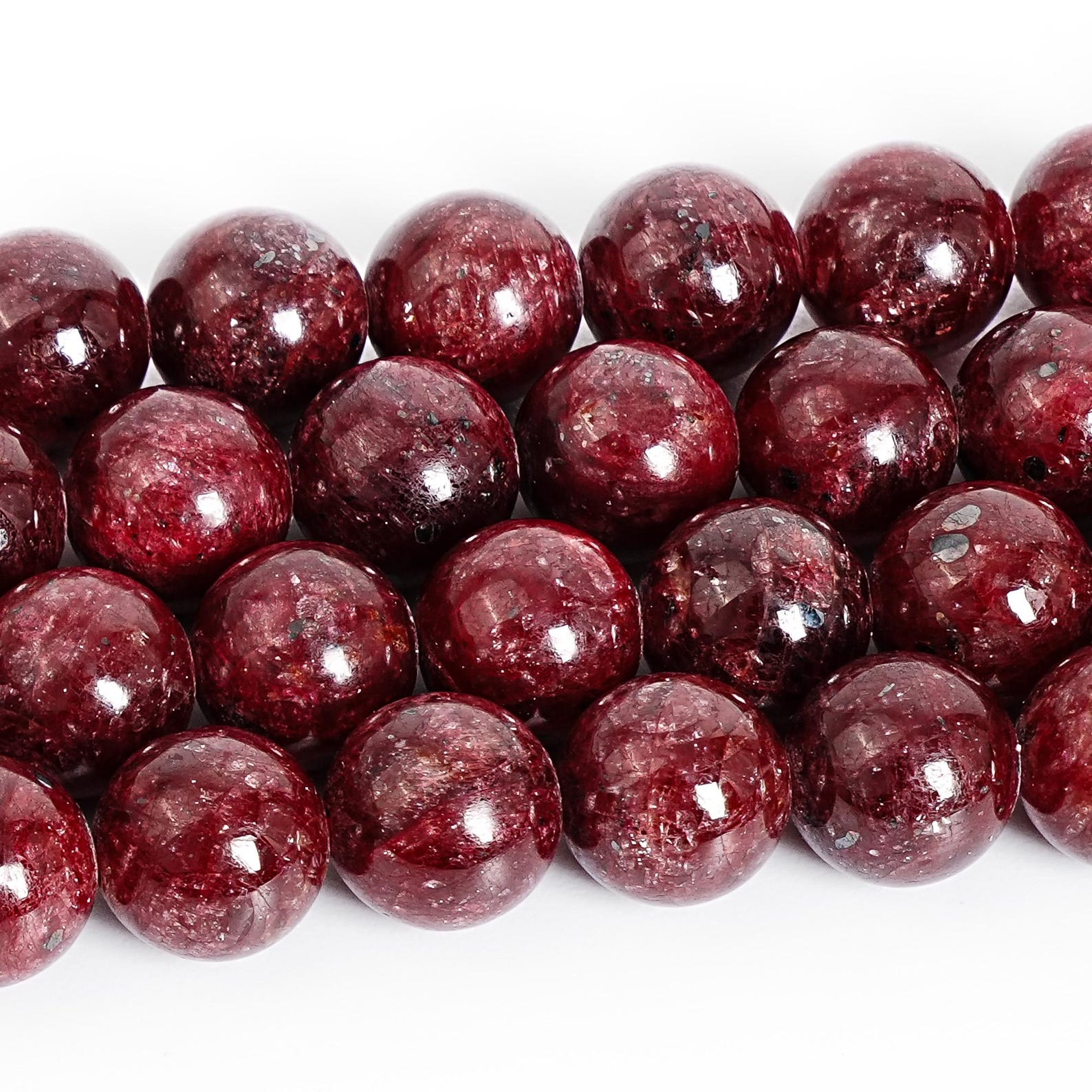Red Ruby Beads Genuine Natural Grade AAA Gemstone Round Loose Beads 8MM ...