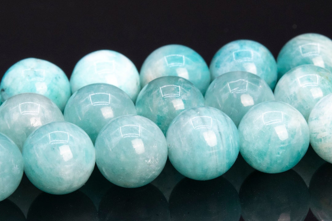 9MM Genuine Natural Peruvian Amazonite Beads Grade A Mint Green Cloudy ...
