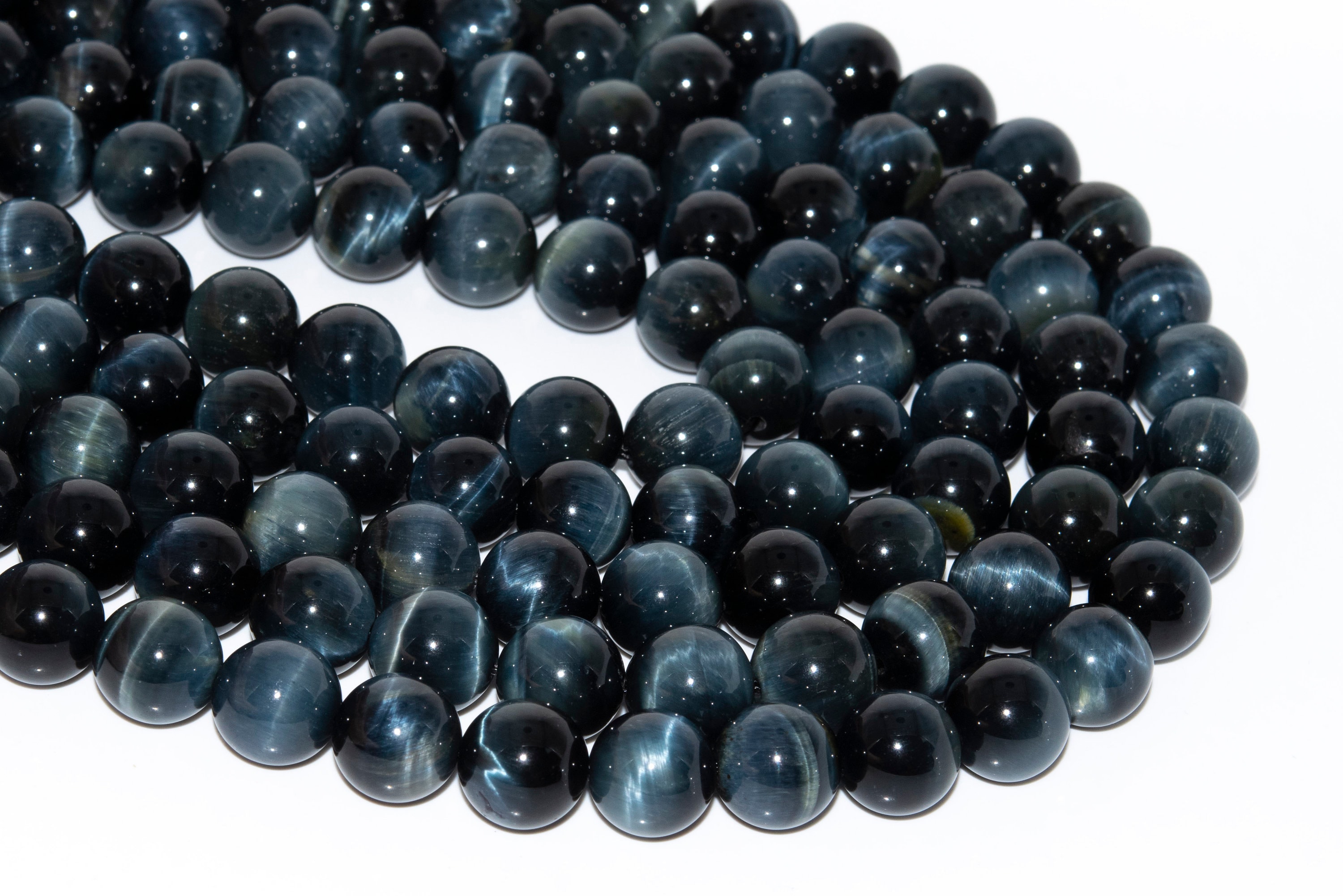 Hawk Eye Blue Tiger Eye Beads Genuine Natural Grade AA Gemstone Round ...