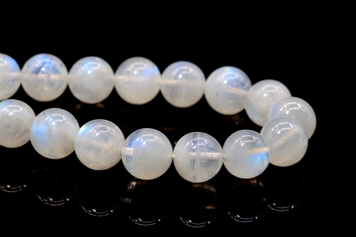 Blue Flash Moonstone Beads Genuine Natural Grade AAA Round - Etsy
