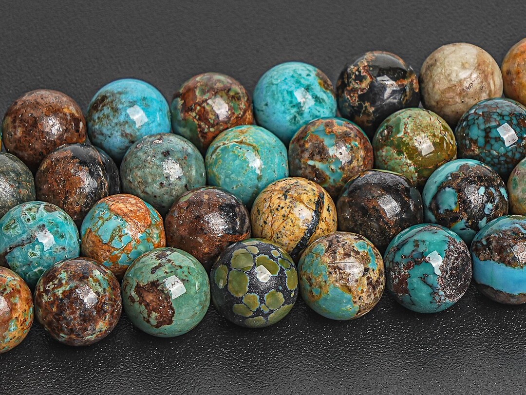 8MM Multicolor Turquoise Beads Grade Gemstone Round Loose Beads 7.5"/15 ...