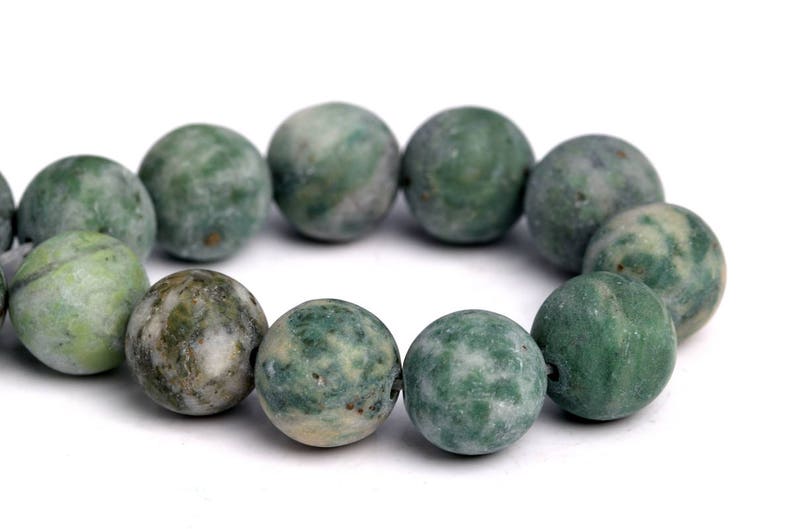 Matte Qinghai Jade Beads Grade A Genuine Natural Gemstone Round Loose ...