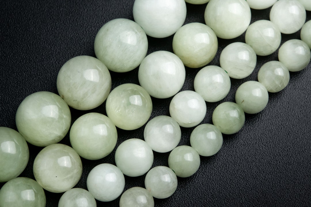 Light Green Kunzite Beads Genuine Natural Grade AA Gemstone Round Loose ...