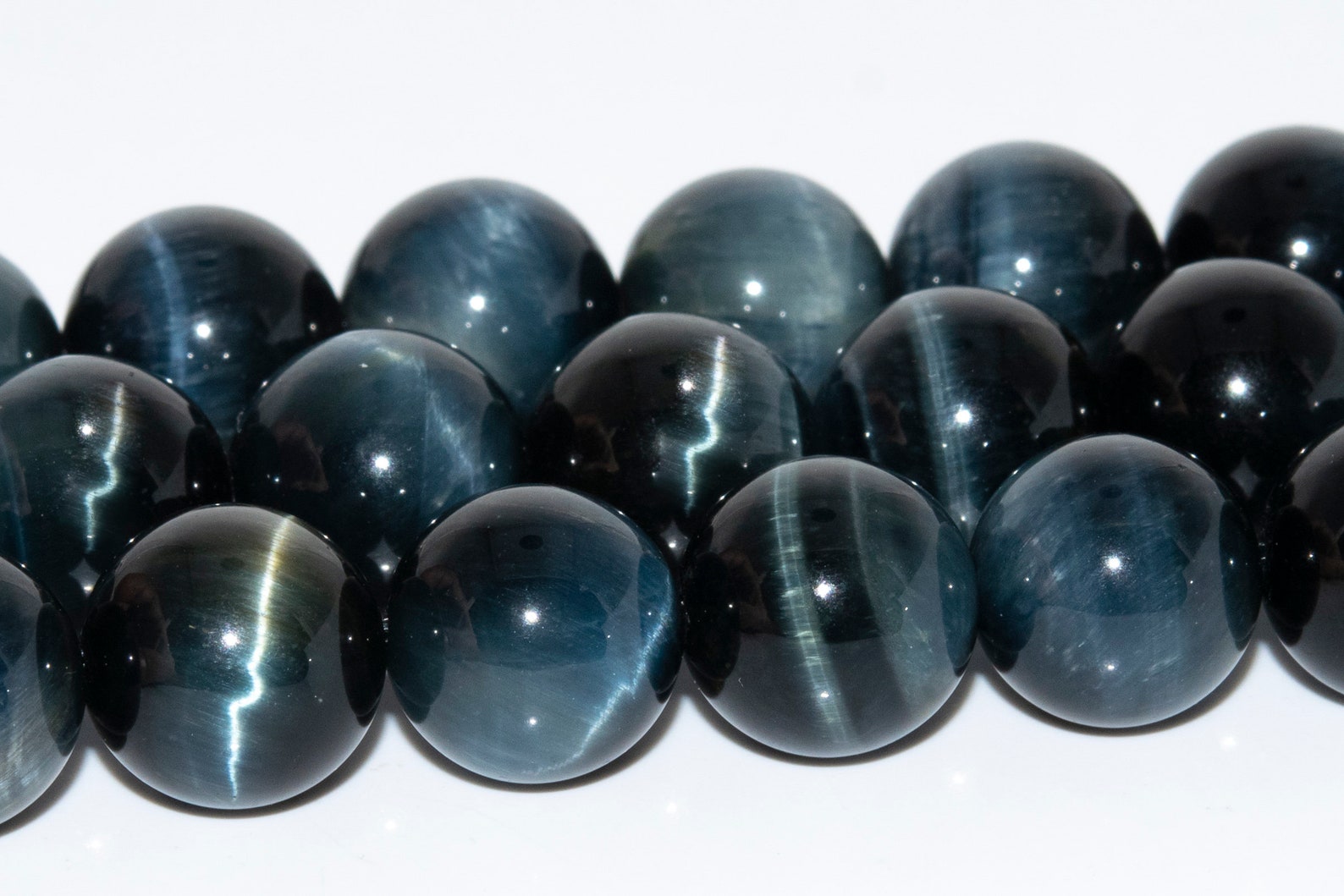 Hawk Eye Blue Tiger Eye Beads Genuine Natural Grade AA Gemstone Round ...