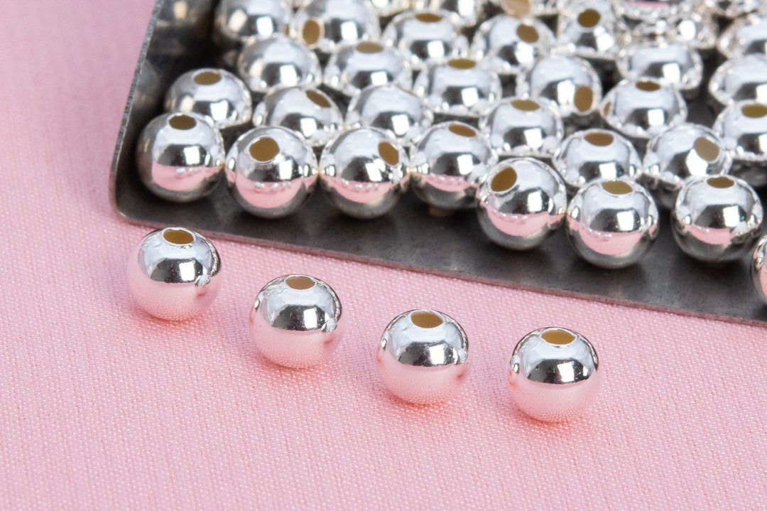 5MM Sterling Silver Spacer Beads Round 10 Pcs Solid Silver (63950-2182 ...