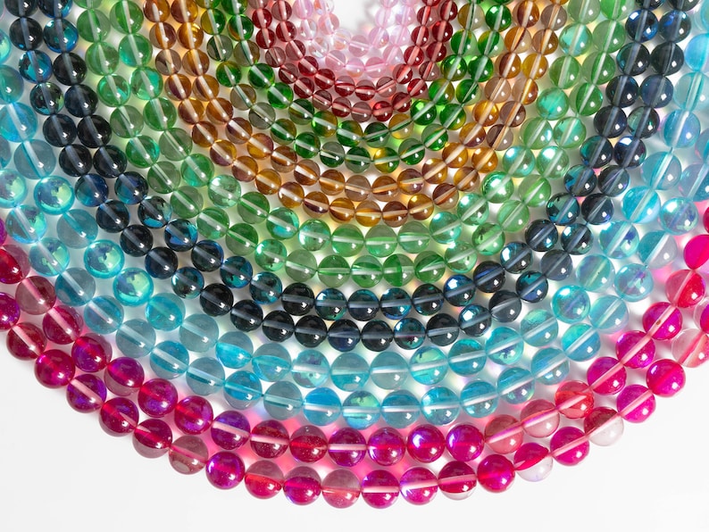 Mystic Aura Quartz Beads Round Gemstone Beads - Etsy