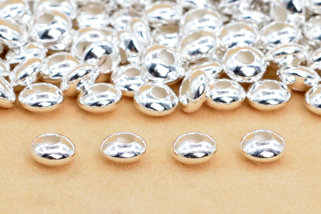 4x2mm Sterling Silver Spacer Beads Saucer 20 Pcs Solid Silver (63943 ...