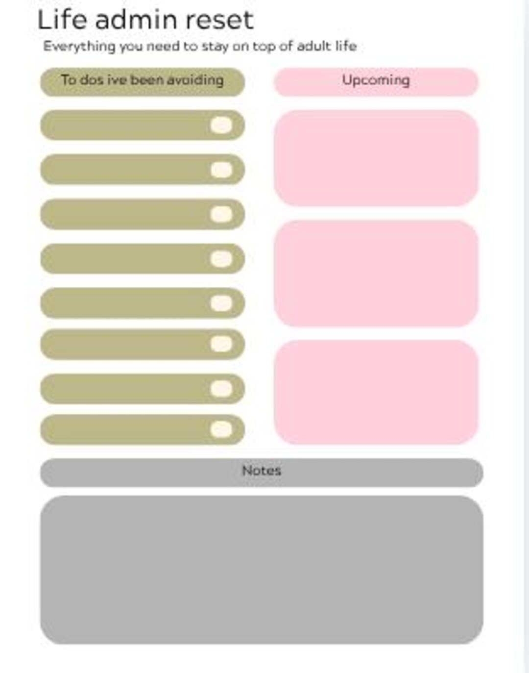 Life Admin Planner Printable UK | Adulting Planner PDF | Organise ...