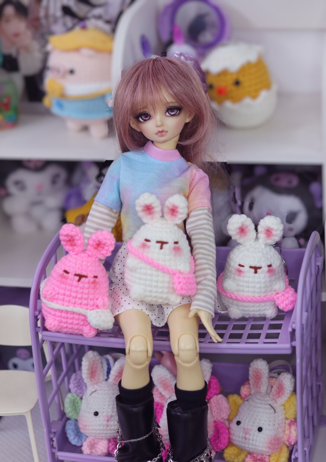 BJD Pet Props Mini Crochet Rabbit | Plushie | Stuffed Animal ...