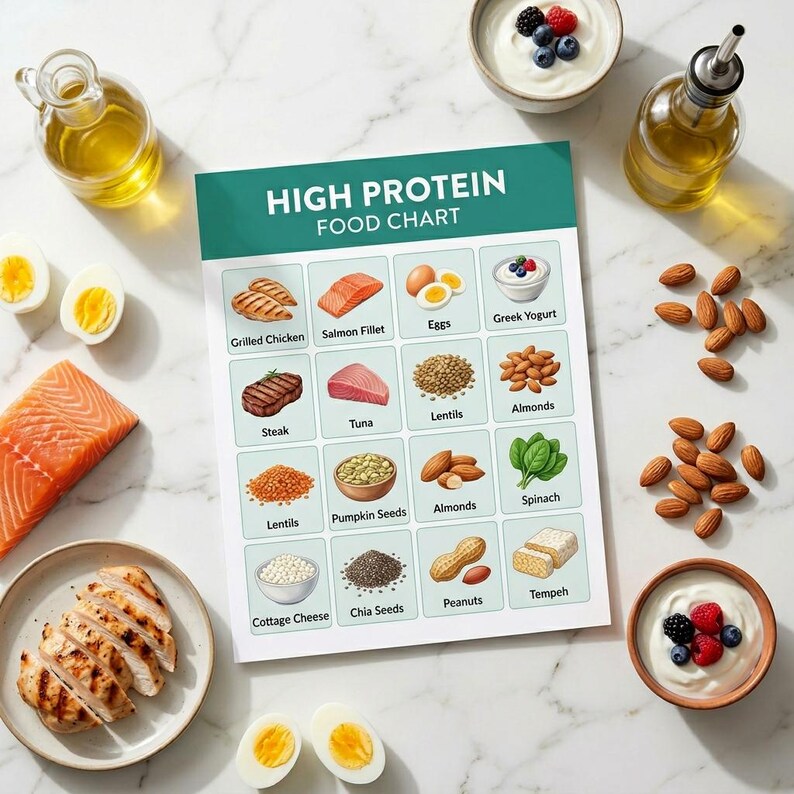 High Protein Food Chart | Printable PDF With Protein Values | Muscle ...