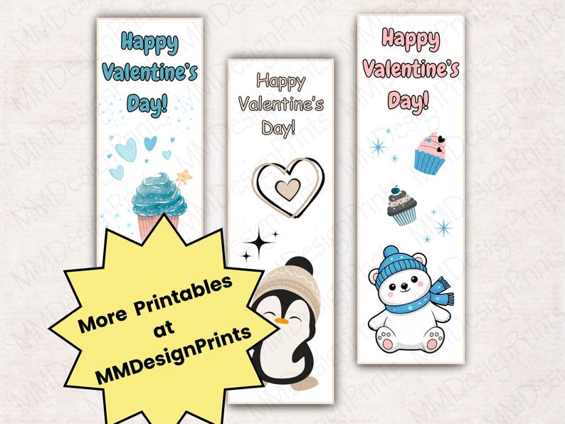 Valentine’s Day Printable Bookmarks, Color Your Own Valentine Bookmark ...