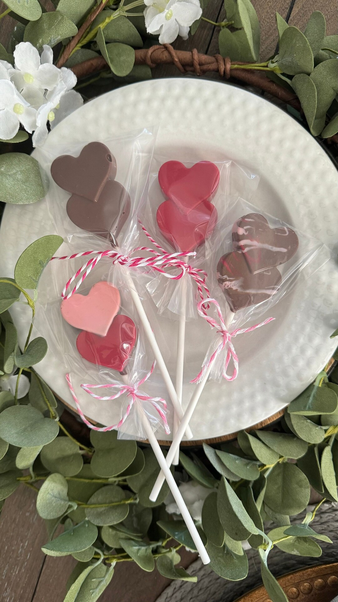 One Dozen Heart Chocolate Lollipops - Etsy