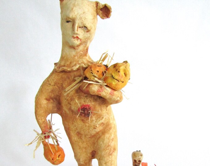 Nostalgic Folk Art Carol Roll, Paper Mache Vintage Style Patriotic ...