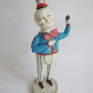 Nostalgic Folk Art Carol Roll, Paper Mache Vintage Style Patriotic ...