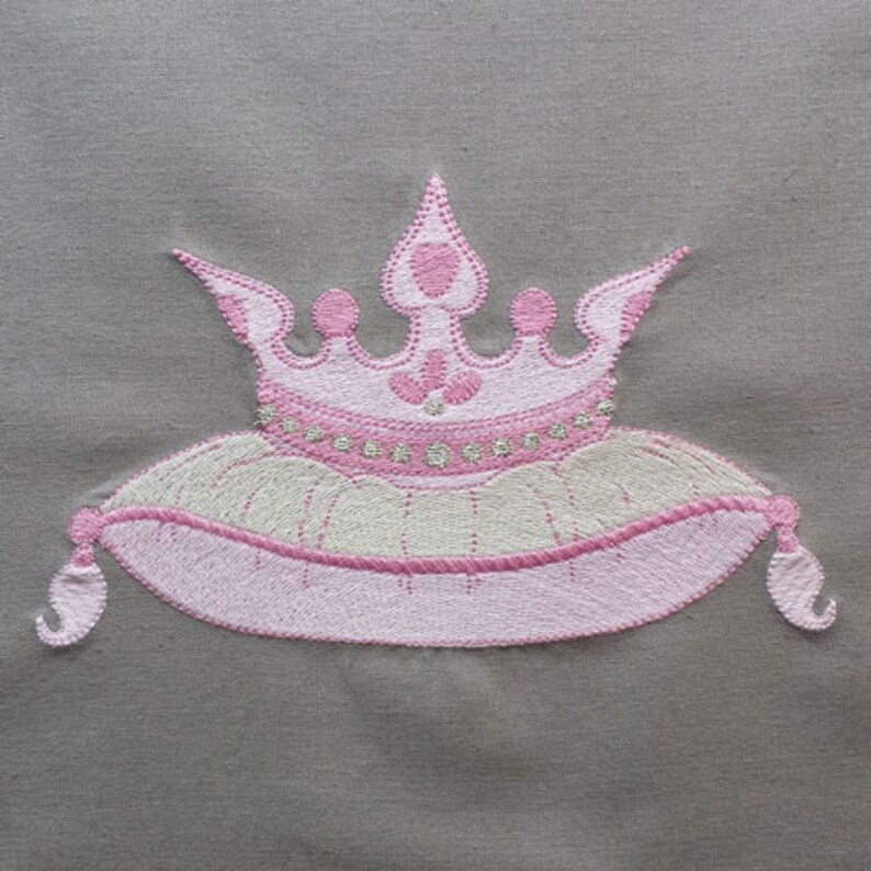 Instant Download Crown Princess Pillow Embroidery Design Machine - Etsy