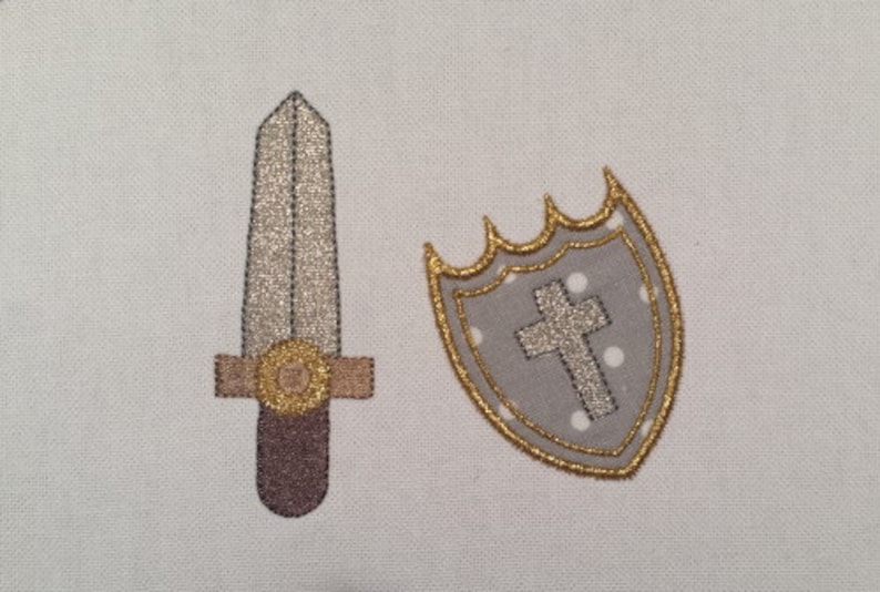 Embroidery Design Machine Applique Knight Sword and Shield - Etsy