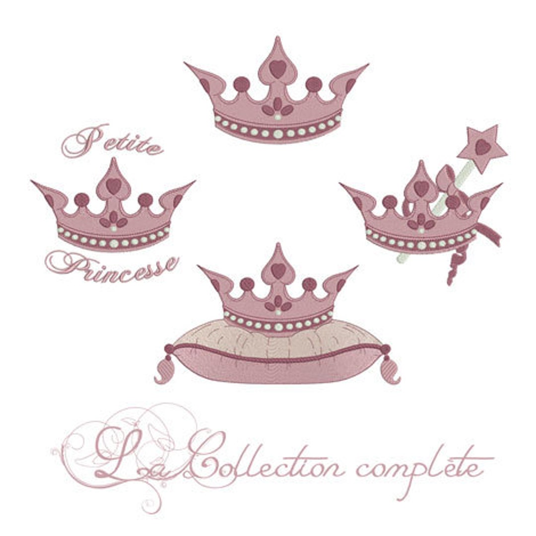 Instant Download Series of 4 Designs Crown Princess Embroidery Design ...