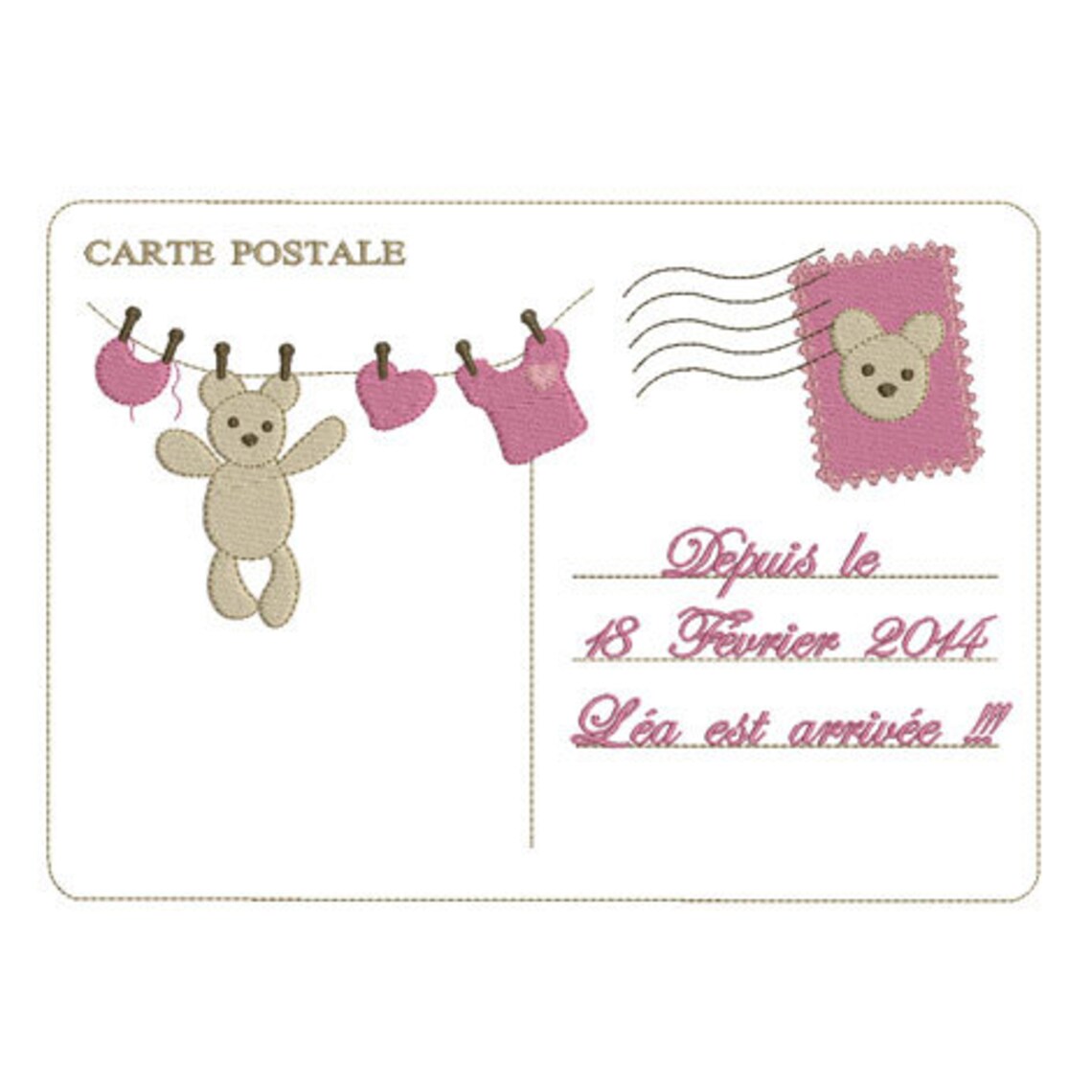 Instant Download Post Card Baby Embroidery Design Machine - Etsy UK