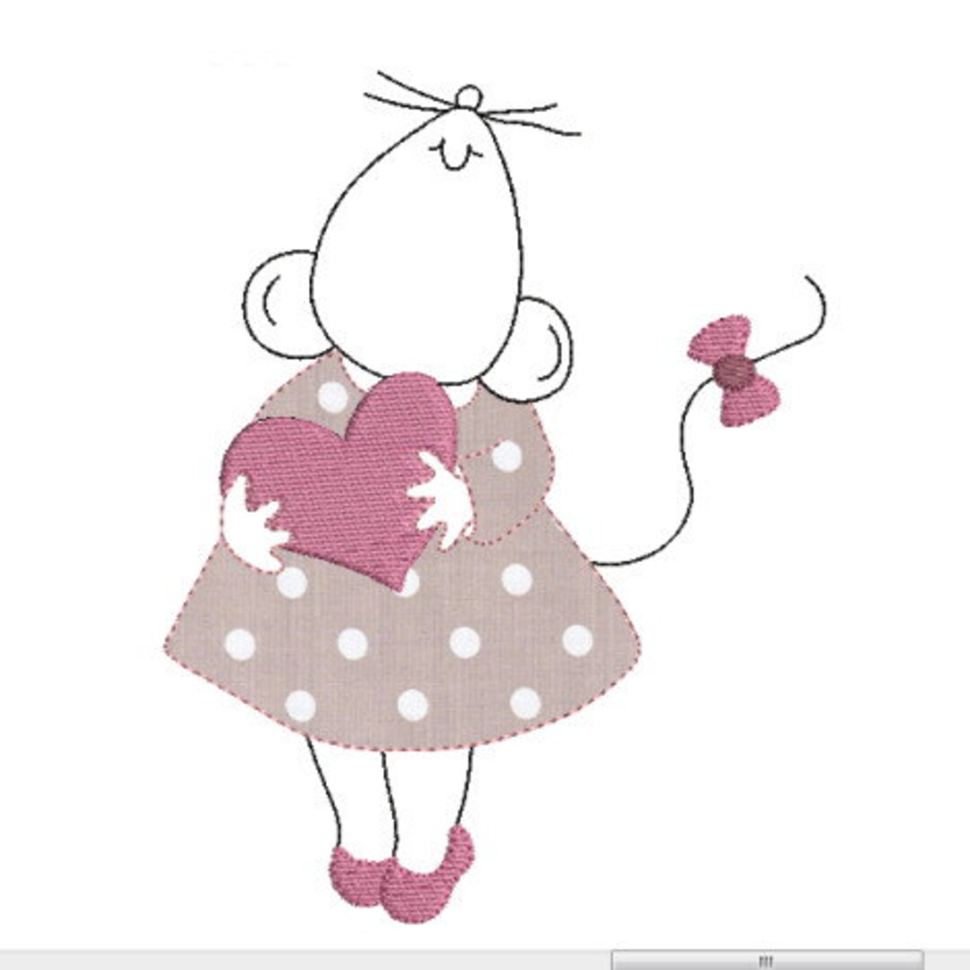 Embroidery Design Machine Applique Mouse Animal Instant Download - Etsy