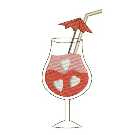 Embroidery Design Machine Cocktail Glass Instant Download - Etsy