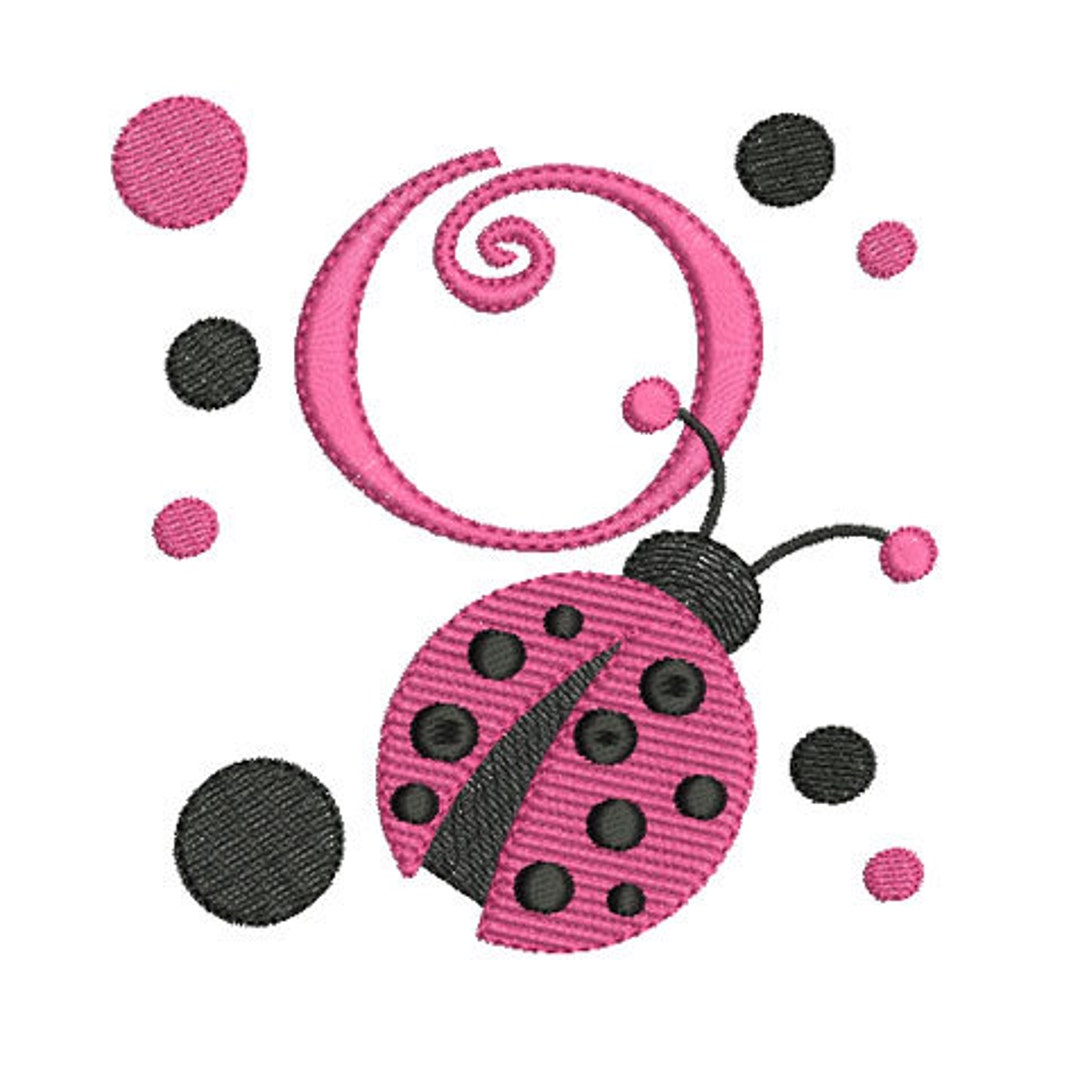 Instant Download Ladybug Monogram Machine Embroidery Font Design Set - Etsy