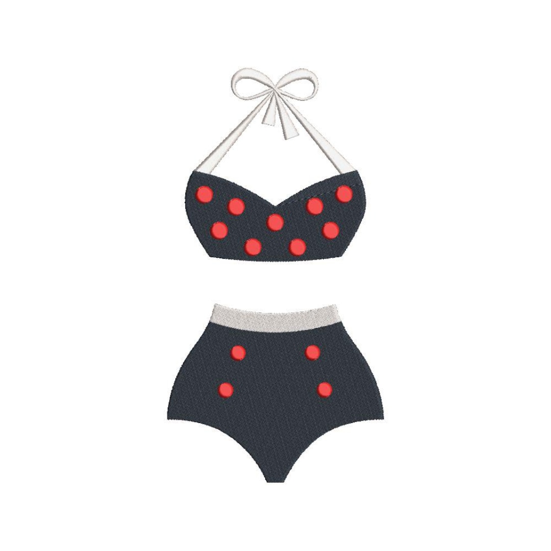 Machine Embroidery Design Vintage Swimsuit on the Beach - Etsy