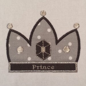 Embroidery Design Machine Applique Crown Prince Instant Download - Etsy