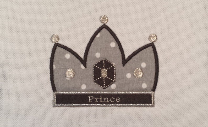 Embroidery Design Machine Applique Crown Prince Instant Download - Etsy
