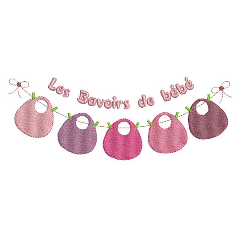 Motif de broderie lessive corde à linge bavoirs bébé téléchargement ...