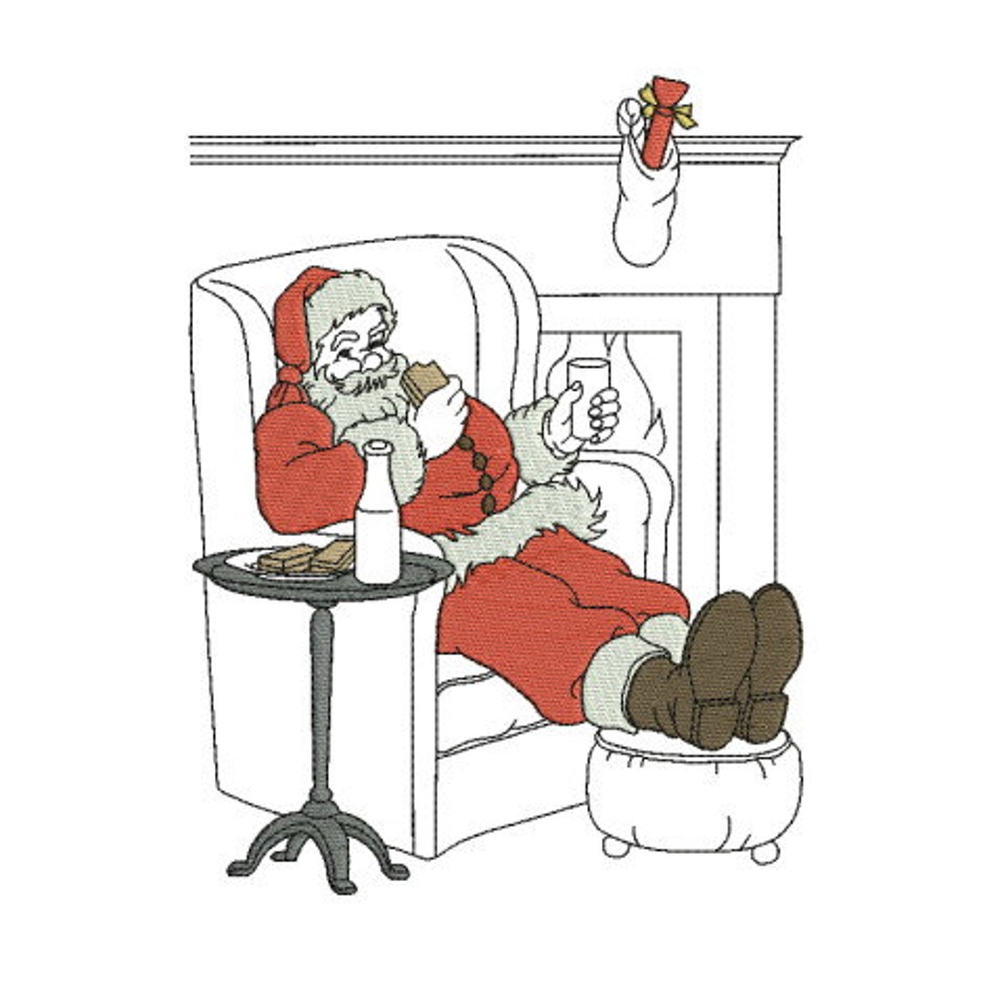 Instant Download Christmas Santa Claus Vintage Embroidery Design ...