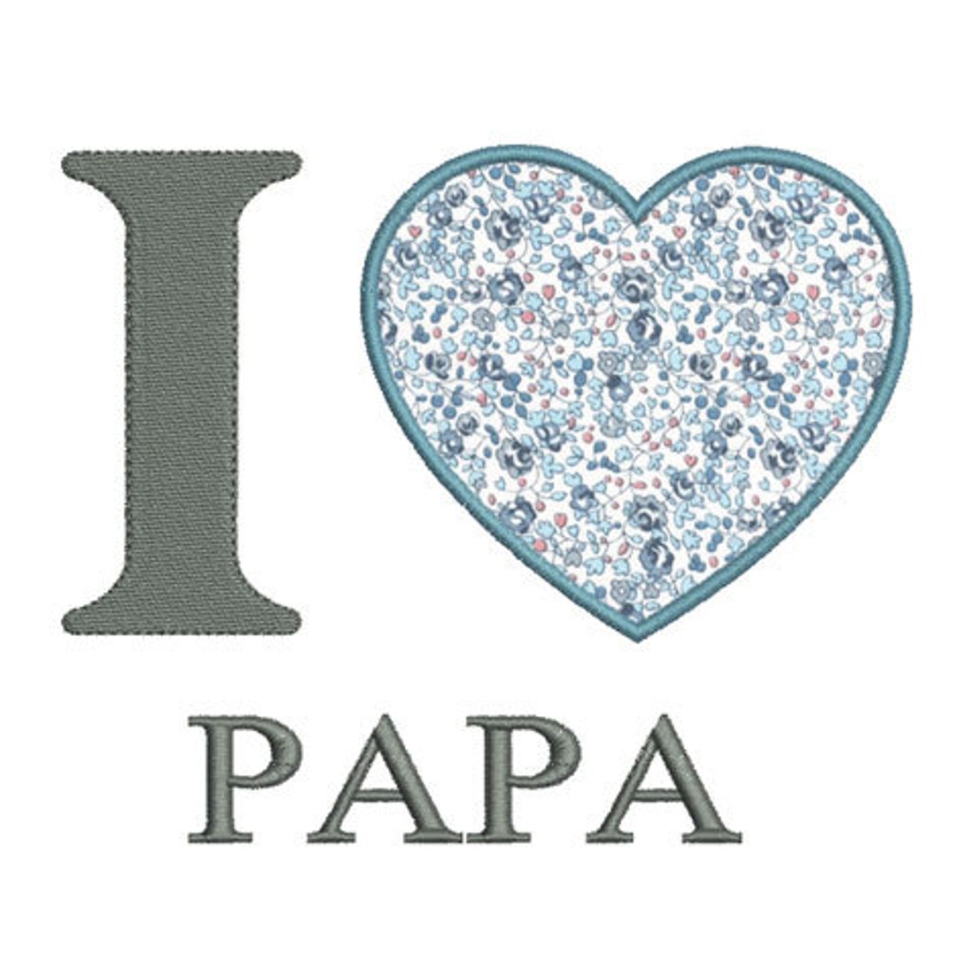 Instant Download I Love Dad Papa Heart Embroidery Design Machine - Etsy