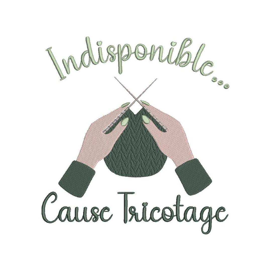 Machine Embroidery Design - "unavailable... Knitting in Progress" - Etsy
