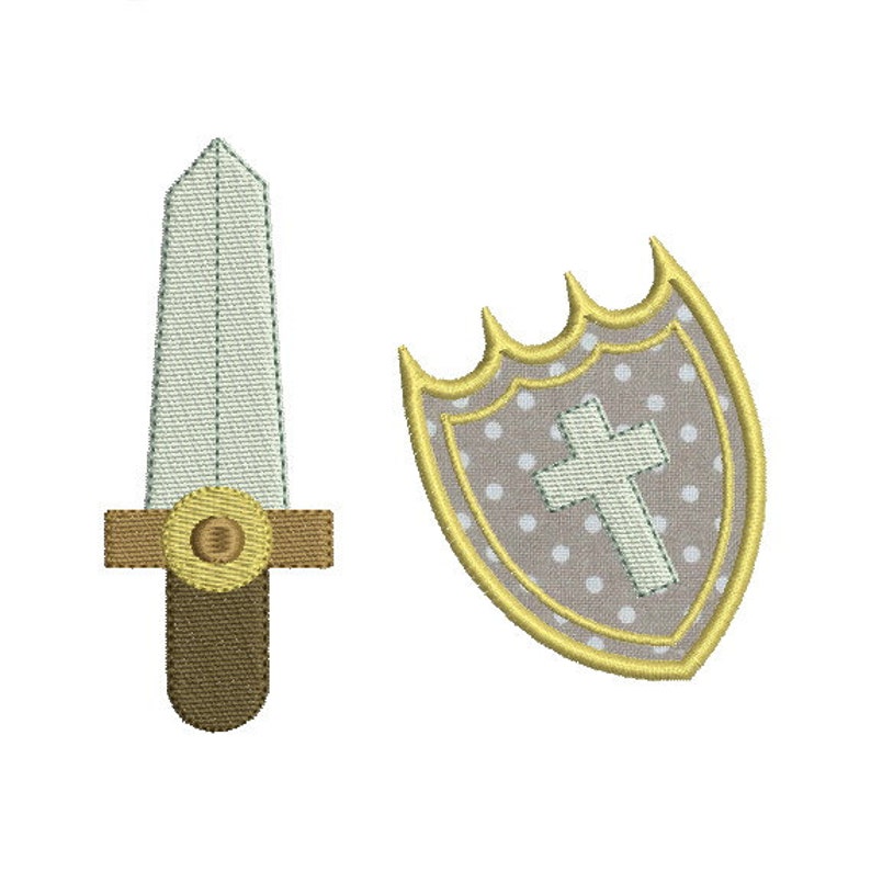 Embroidery Design Machine Applique Knight Sword and Shield - Etsy