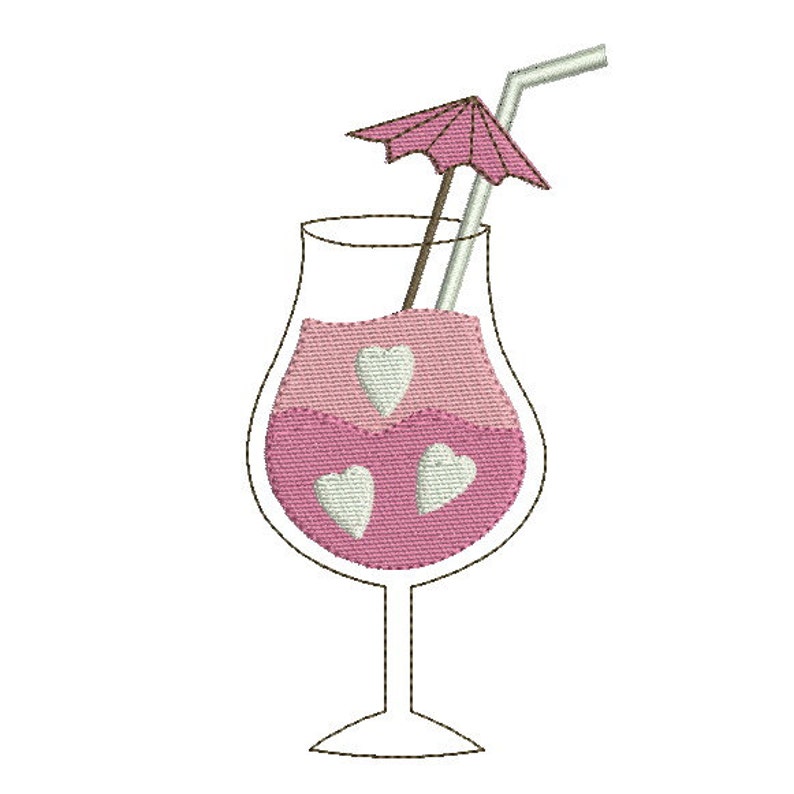 Embroidery Design Machine Cocktail Glass Instant Download - Etsy