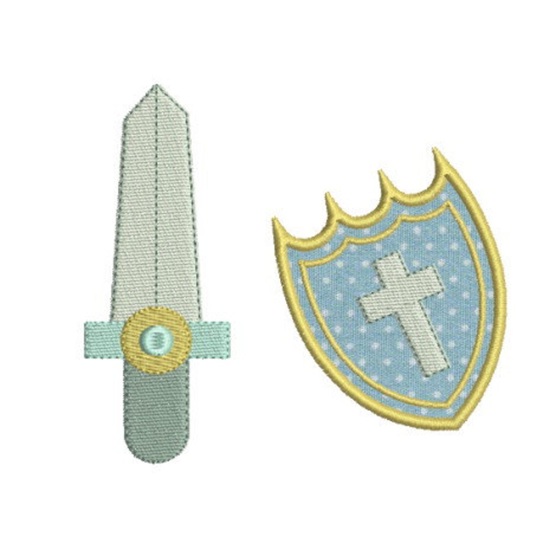 Embroidery Design Machine Applique Knight Sword and Shield | Etsy