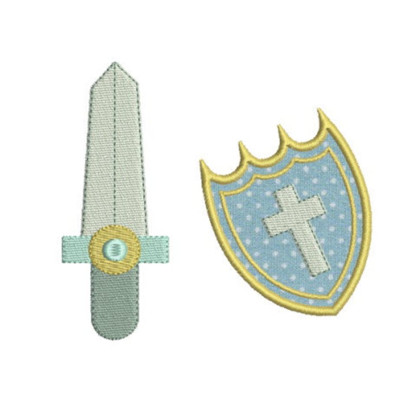 Embroidery Design Machine Applique Knight Sword and Shield - Etsy