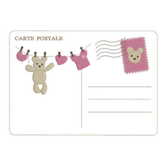 Instant Download Post Card Baby Embroidery Design Machine - Etsy UK