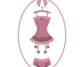 Instant Download Lingerie Corset Embroidery Design Download | Etsy