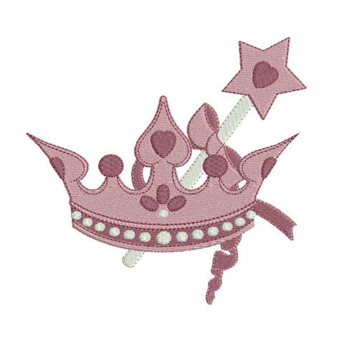 Instant Download Crown Princess Magic Wand Embroidery Design Machine - Etsy
