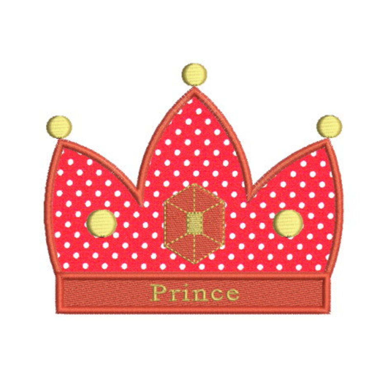 Embroidery Design Machine Applique Crown Prince Instant - Etsy