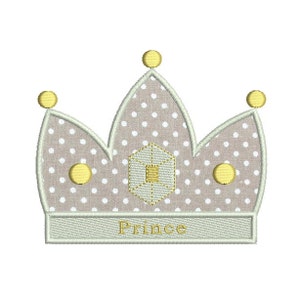 Embroidery Design Machine Applique Crown Prince Instant Download - Etsy