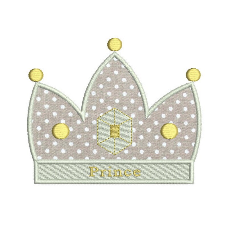 Embroidery Design Machine Applique Crown Prince Instant - Etsy