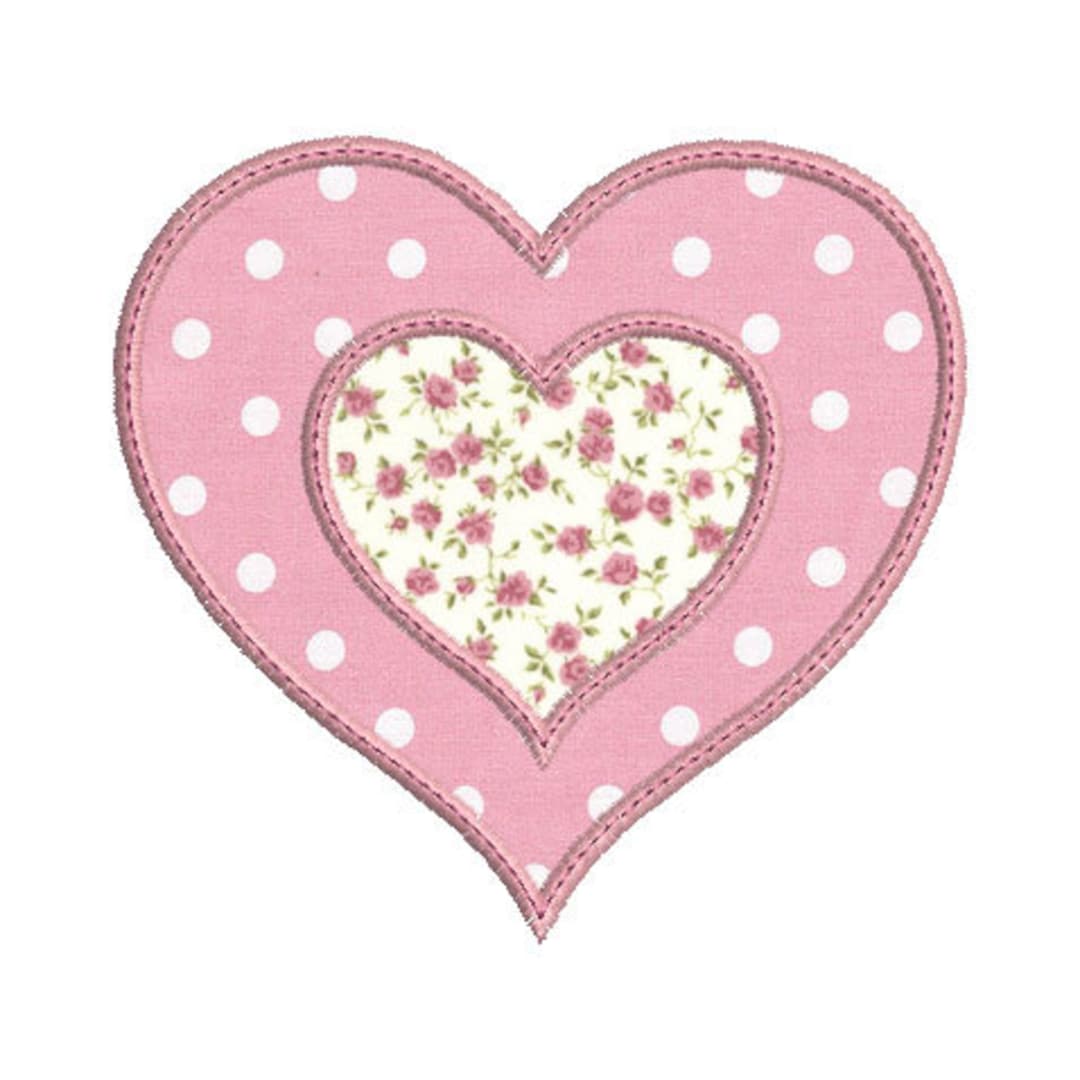 Instant Download Double Heart Embroidery Design Download - Etsy