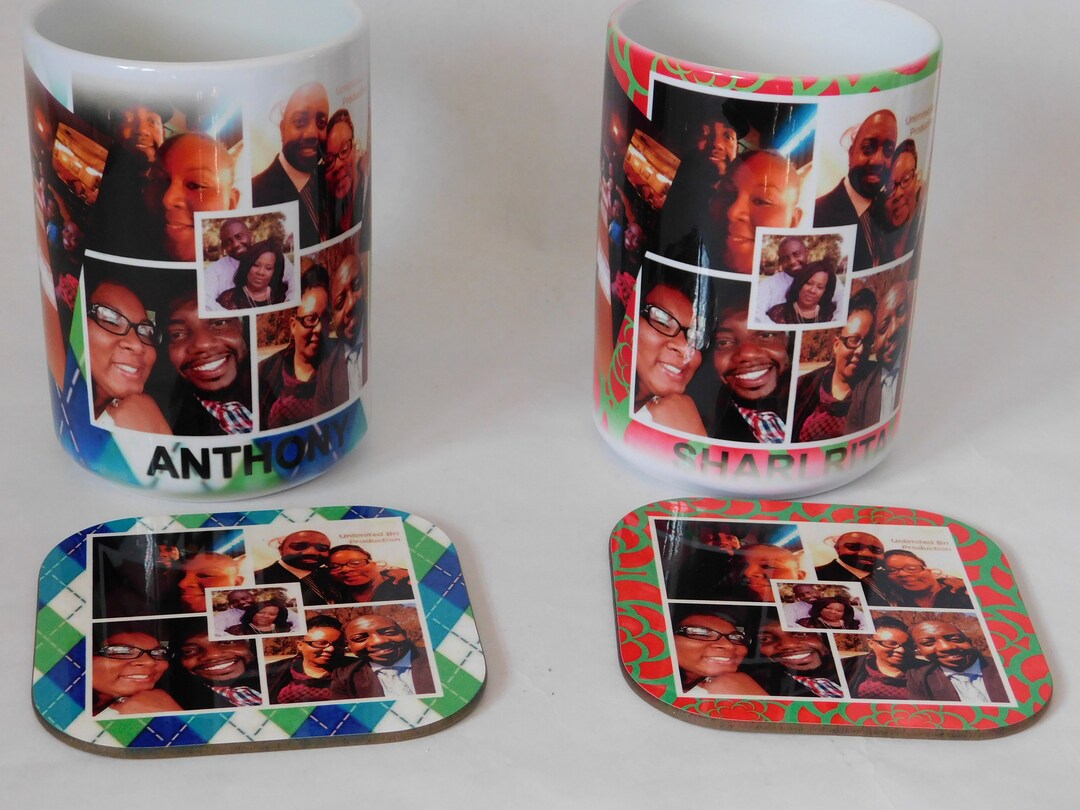 Custom Mugs, Personalized Photo Mugs and Coaster Set, Keepsake Mugs, - Etsy
