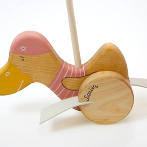 Duck Push Toy for Girls Wooden Push Toy Pink Wooden Toys - Etsy