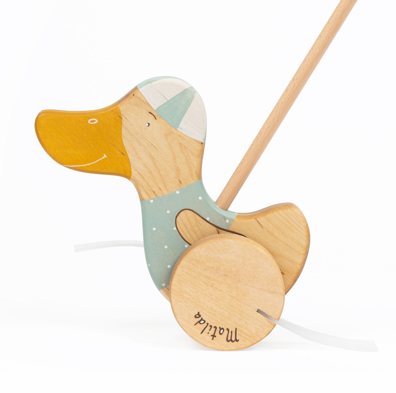 Wooden Duck Push Toy for Toddlers: Vintage-inspired Birch Wood - Etsy