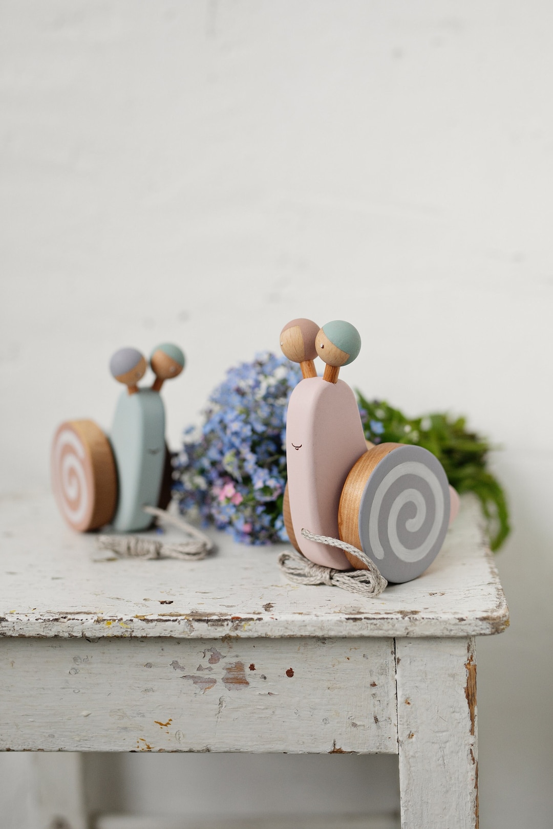 Pull Snail Toy for Toddlers, Pull Along Handmade Wood Toy - Etsy