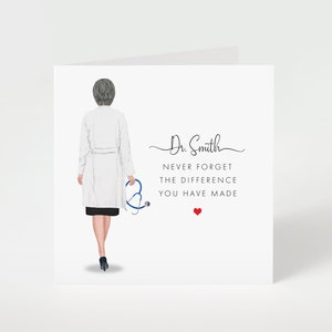 Doctor Retirement Card Female, Doctor Appreciation, Personalised Doctor ...