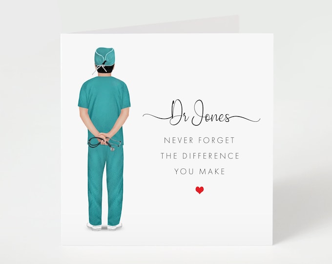 Doctor Thank You Card, Doctor Retirement Card, Surgeon Card ...
